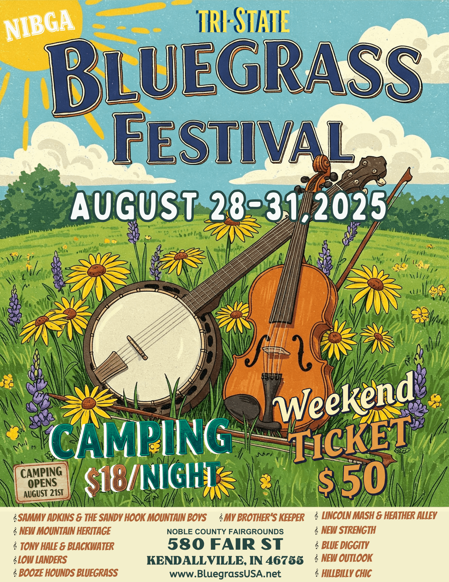Kendallville, IN | Tri State Bluegrass Festival | Labor Day weekend